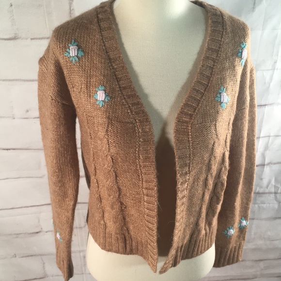 Hazel Moon | Sweaters | Hazel Moon Embroidered Floral Open Face ...